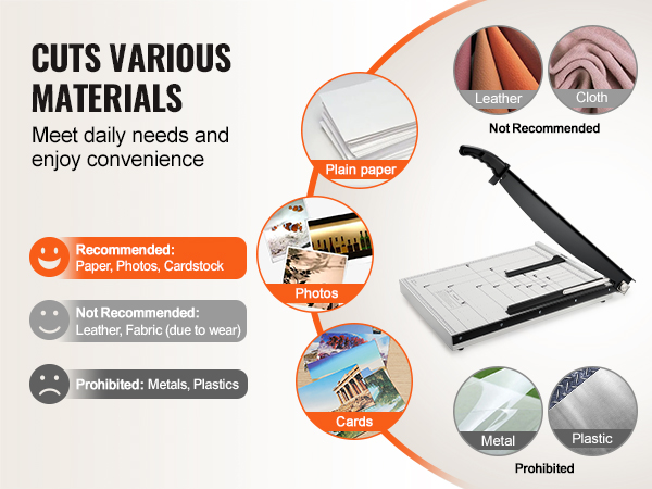 VEVOR Paper Cutter, Guillotine Trimmer, 18" Cut Length, 20 Sheets ...