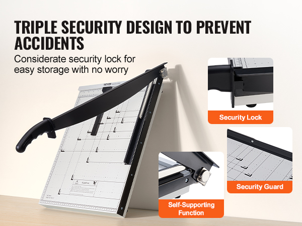 VEVOR Paper Cutter, Guillotine Trimmer, 18" Cut Length, 20 Sheets ...