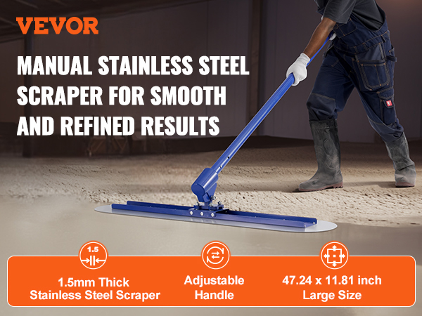 VEVOR Bull Float Manganese Steel Concrete Float 47x11.8 in Concrete ...