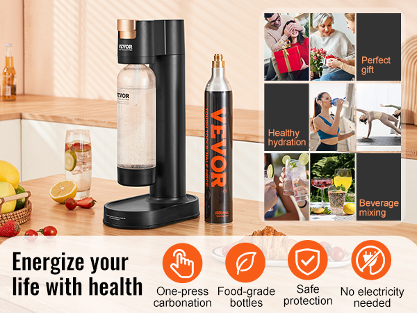 VEVOR Sparkling Water Maker, Soda Maker Machine for Home Carbonating ...