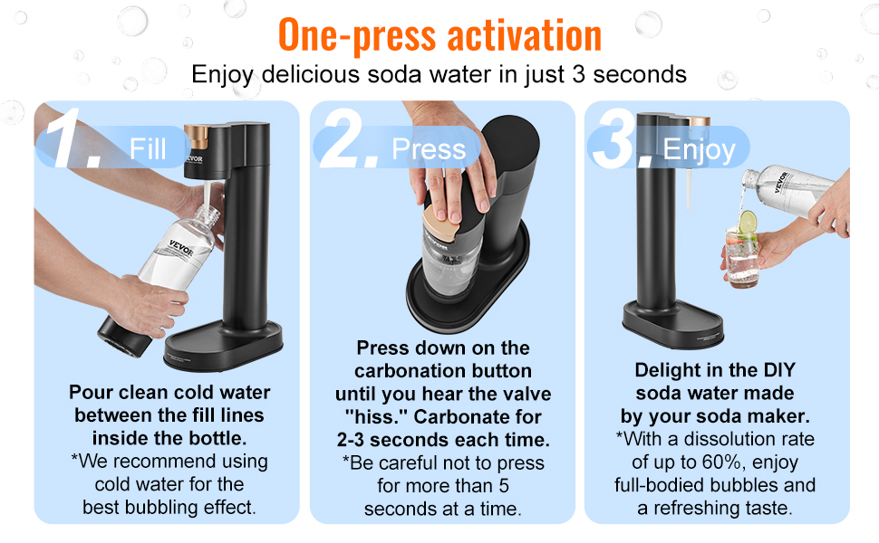 VEVOR Sparkling Water Maker, Soda Maker Machine for Home Carbonating ...