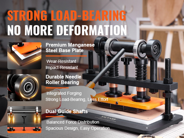 VEVOR Leather Cutting Machine, 10.2 x 4.7 in Embossing Plate Manual Die ...