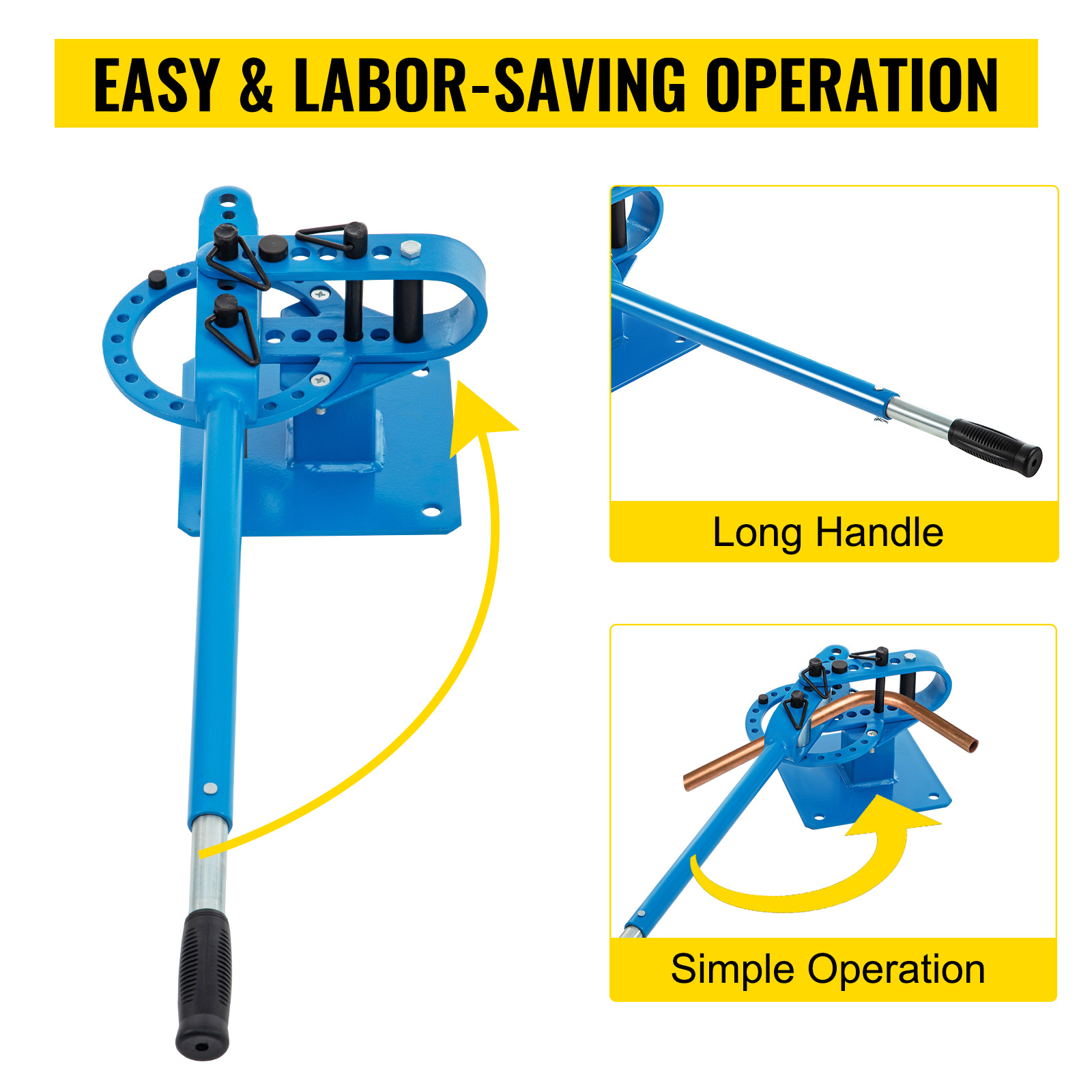 Mophorn YP-9 Manual Bench Top Pipe Bender, 7 Dies for 1-3 Inch Tubes ...