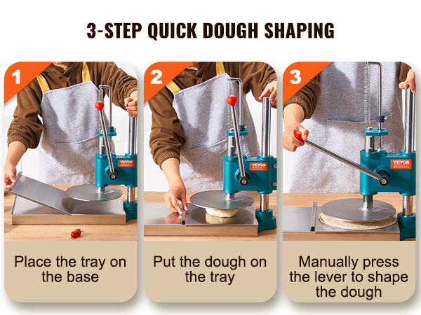 VEVOR Manual Pizza Dough Press Machine, 9.5inch/24cm Household Pizza ...