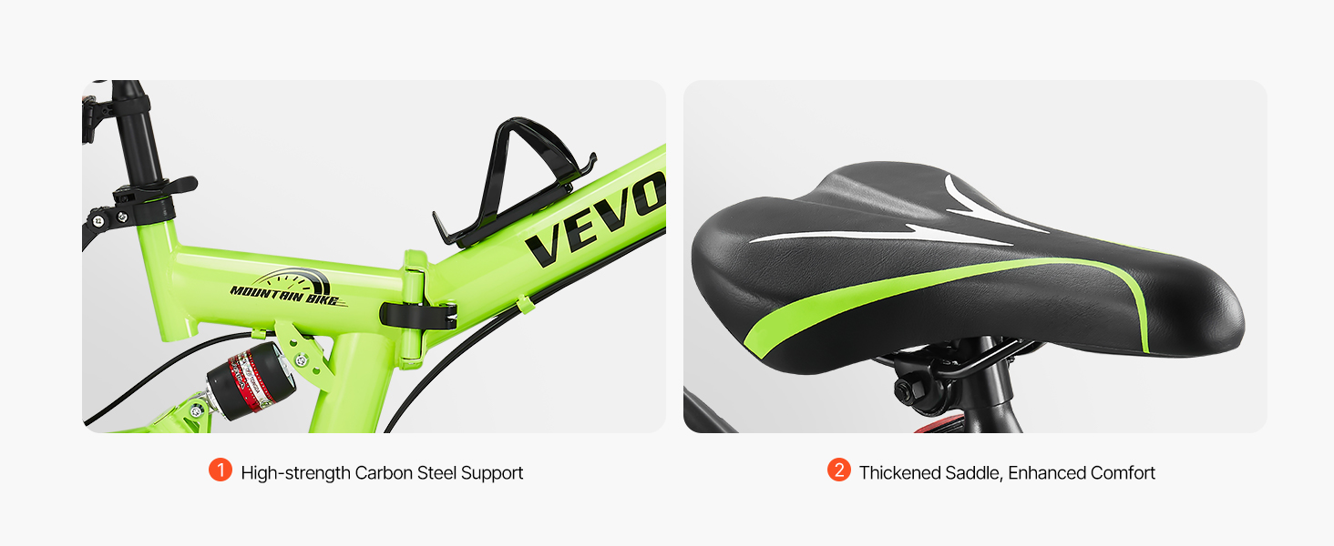 26" Folding Mountain Bike MTB Bicycle 21 Speed Full Suspension Dual ...