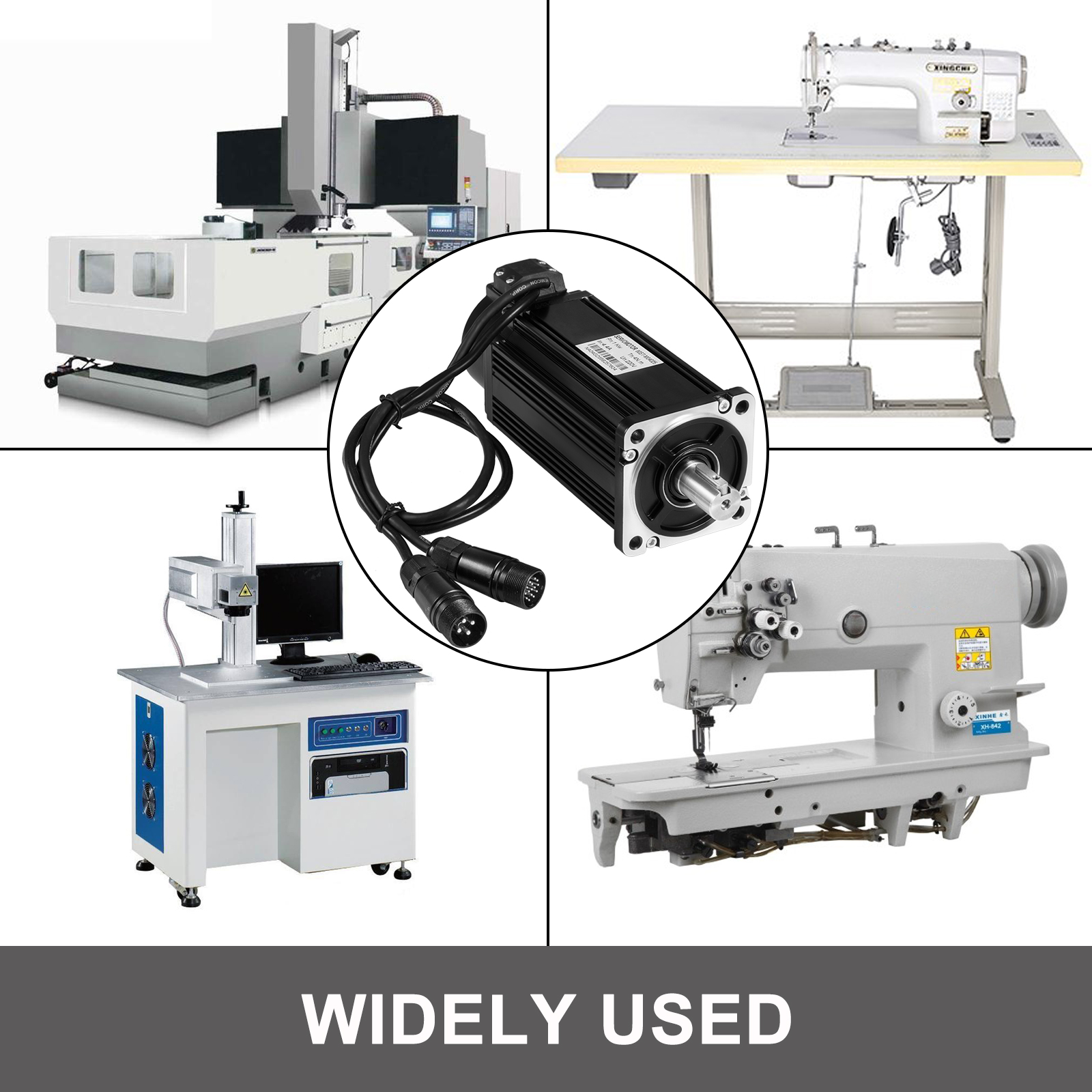 Servo Motor Driver Kit 1KW 4NM AC ST80-M04025 CNC Inspection Radiator ...