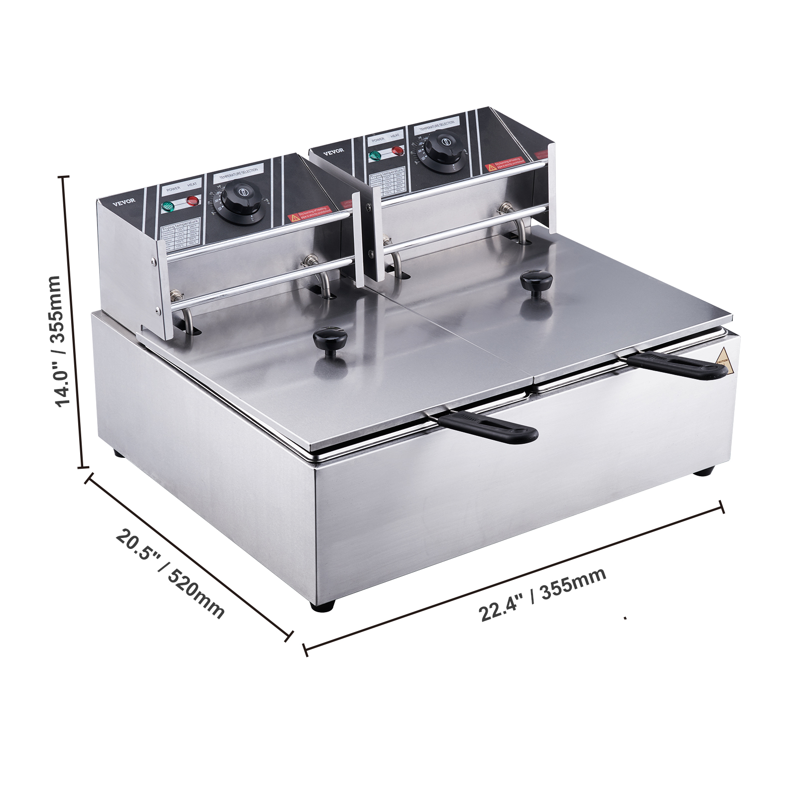 VEVOR Friteuse Electrique Commerciale 20 L Contenant 12 L de lHuile ...