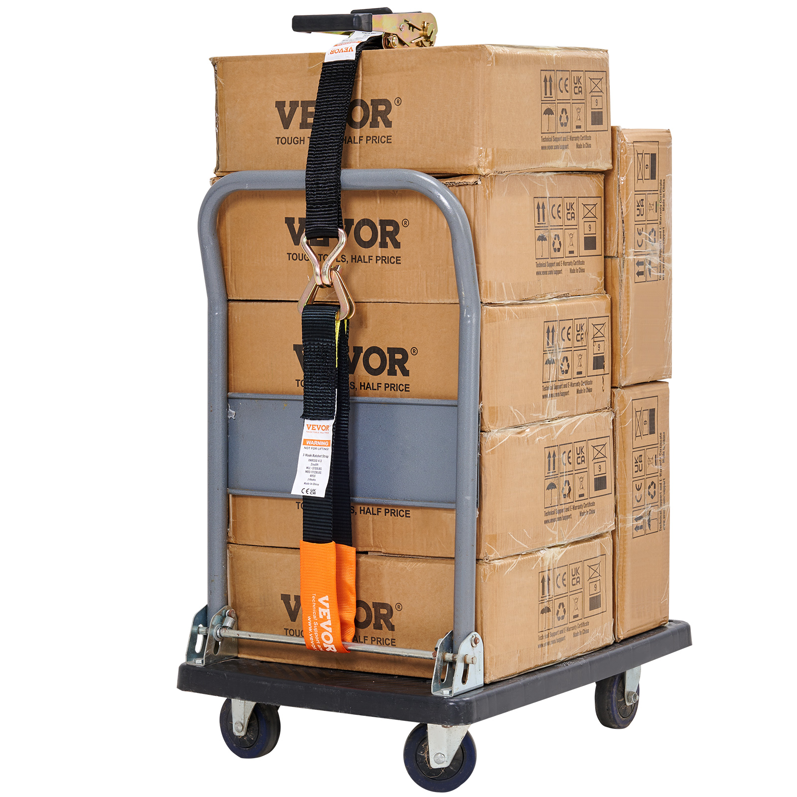 VEVOR Ratchet Straps Tie Down Strap 2"x 8' ,15',27',30' w/J Hook/S Hook/E-Track | eBay