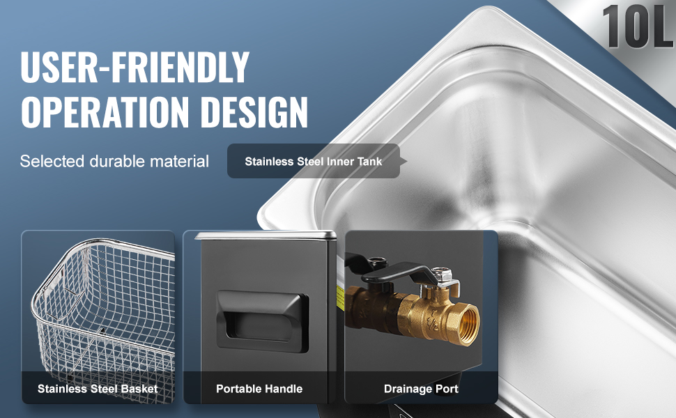 VEVOR Ultrasonic Cleaner 10L Cleaning Machine with Timer Heater ...