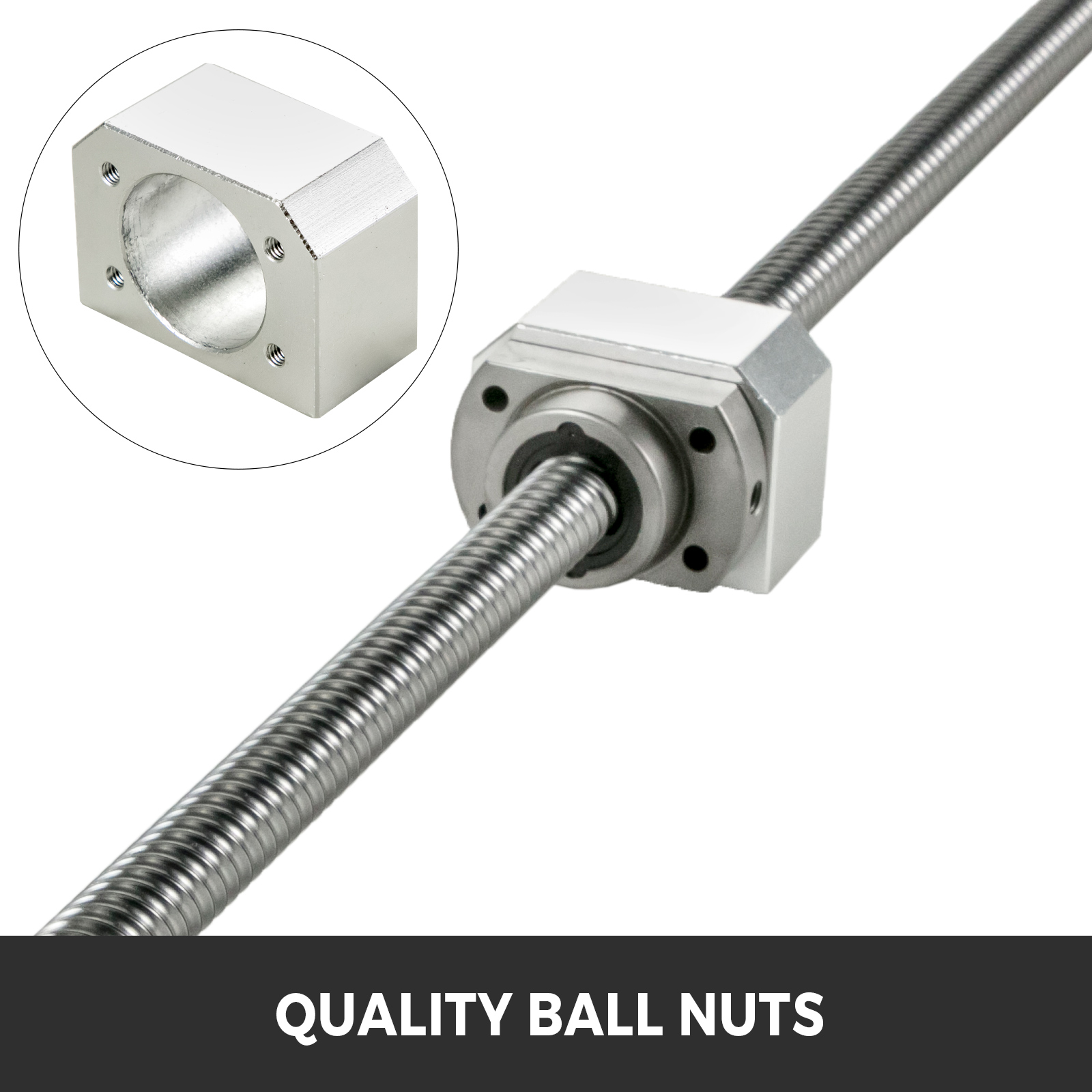 VEVOR Ball Screw SFE1616-1000mm Anti-backlash Ballscrew 6.35mmx10mm ...