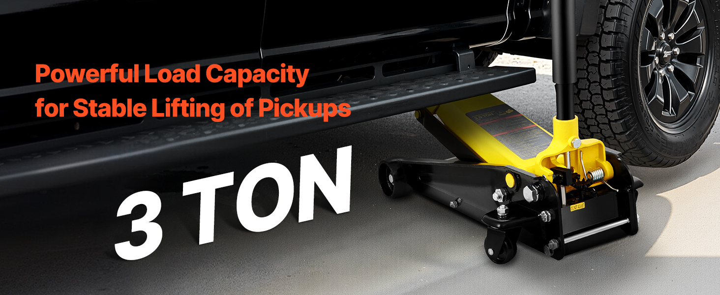 VEVOR Low Profile Floor Jack 3 Ton Heavy Steel Single Piston Hydraulic ...