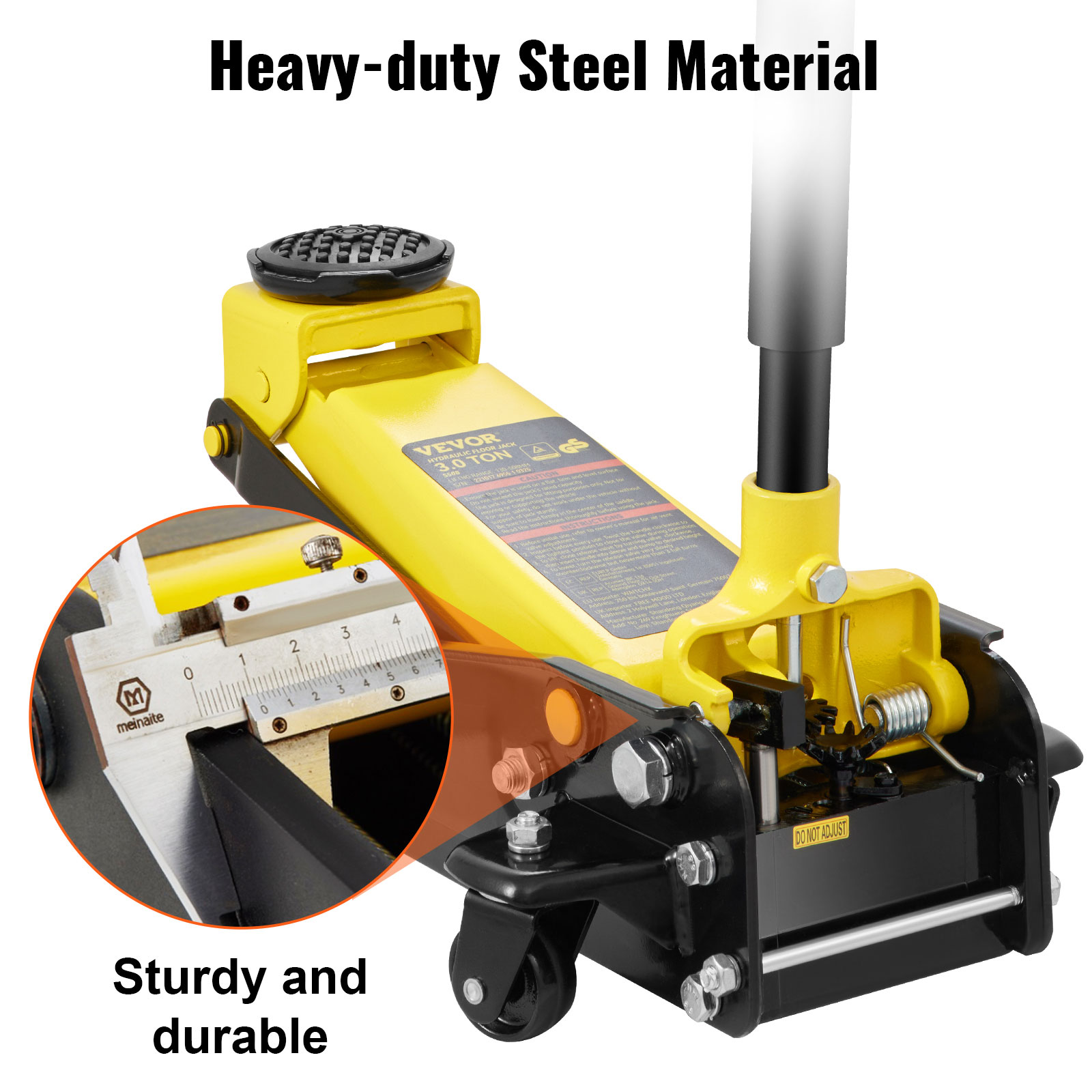 VEVOR Low Profile Floor Jack 3 Ton Heavy Steel Single Piston Hydraulic ...