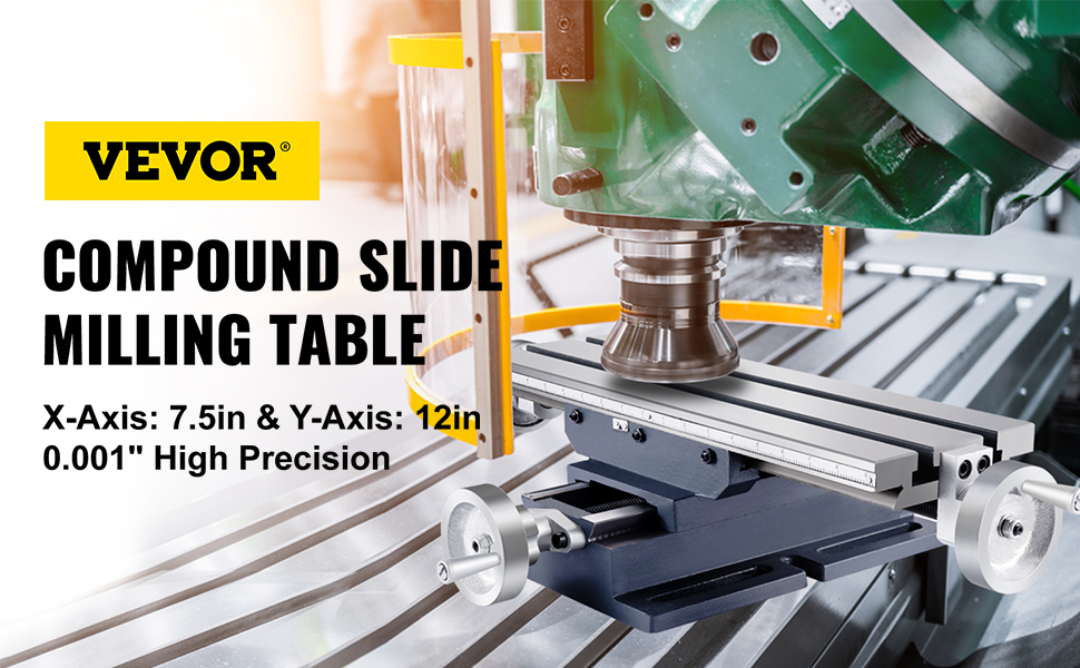 Vevor Cross Milling Work Slide Table Bench Drilling Milling Machine 6"x ...