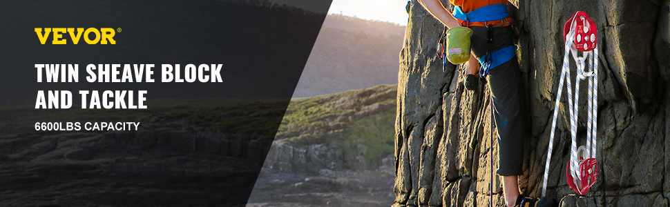 Twin Sheave Block And Tackle 6600lbs Pulley 200ft, 7/16inch Double ...