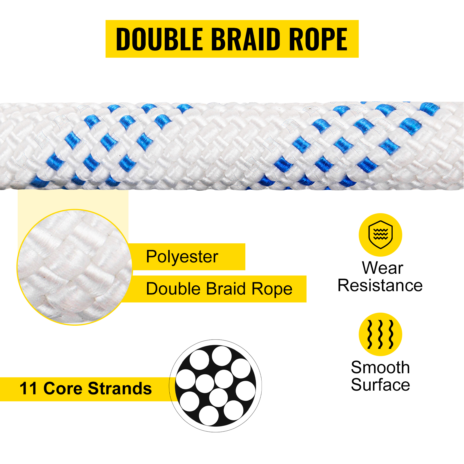 VEVOR Twin Sheave Block and Tackle 0.43-0.5Inch 100-200Ft Twin Sheave ...