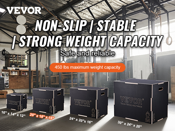 VEVOR 3 in 1 Plyometrische Jump Box 20/18/16 Inch Plyo Box, Jump Box Jump Box 204kg ...