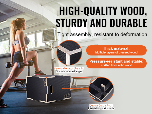 VEVOR 3 in 1 Plyometrische Jump Box 24/20/16 Inch Plyo Box, Jump Box ...