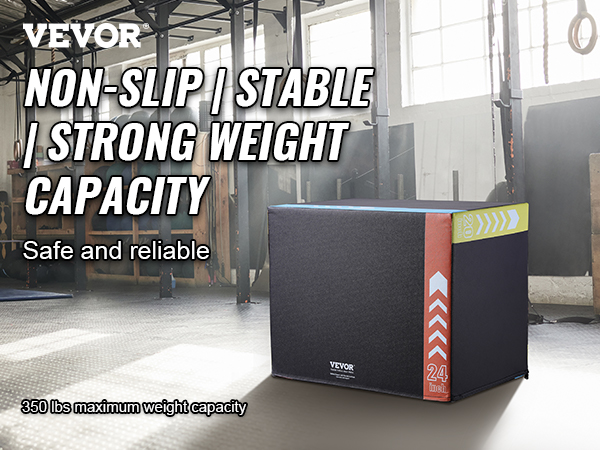 VEVOR 3 in 1 Plyometric Jump Box, 30/24/20 Inch Foam Plyo Box, Platform ...