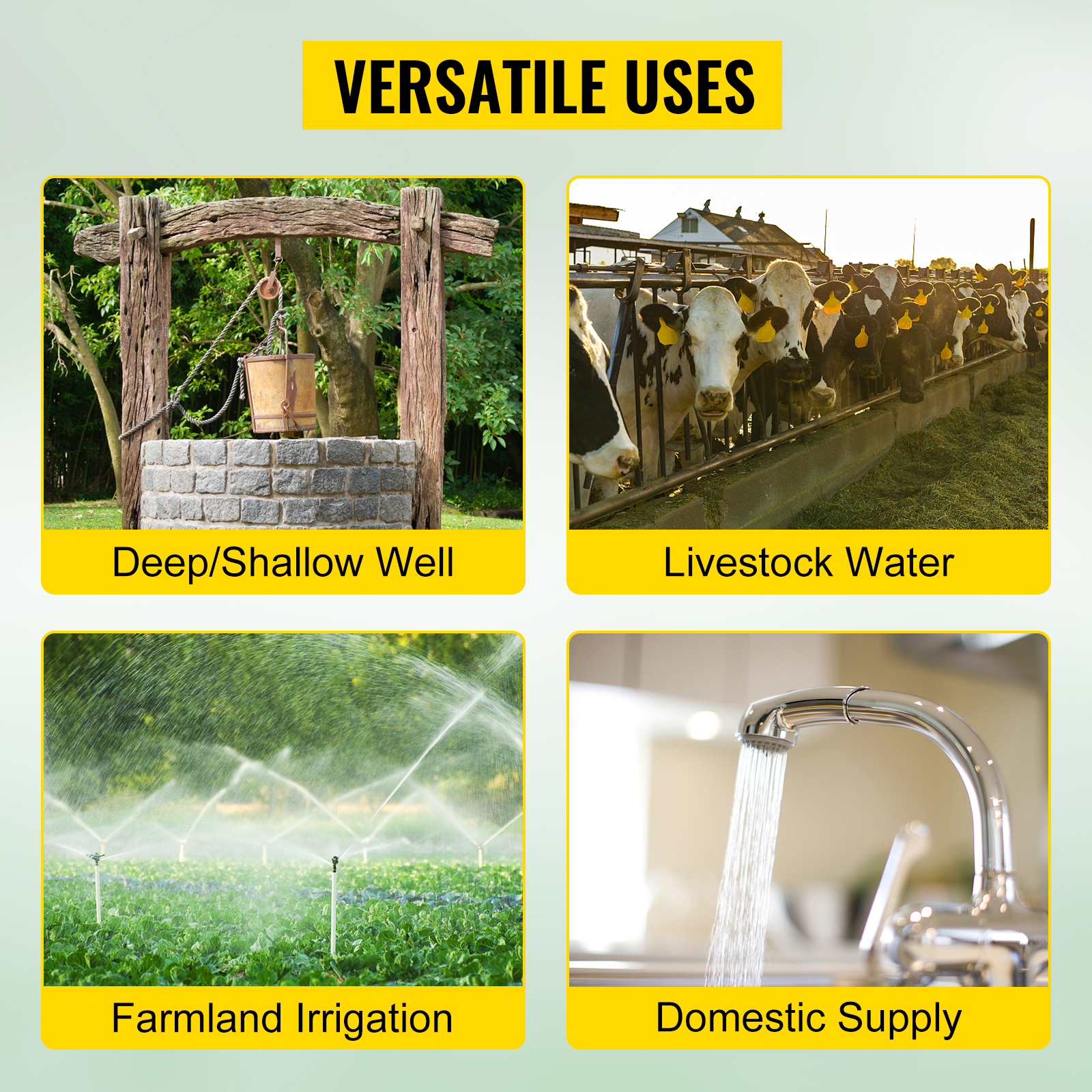 VEVOR Well Pump 3 HP, Submersible Well Pump 220V, Stainless Steel Deep ...