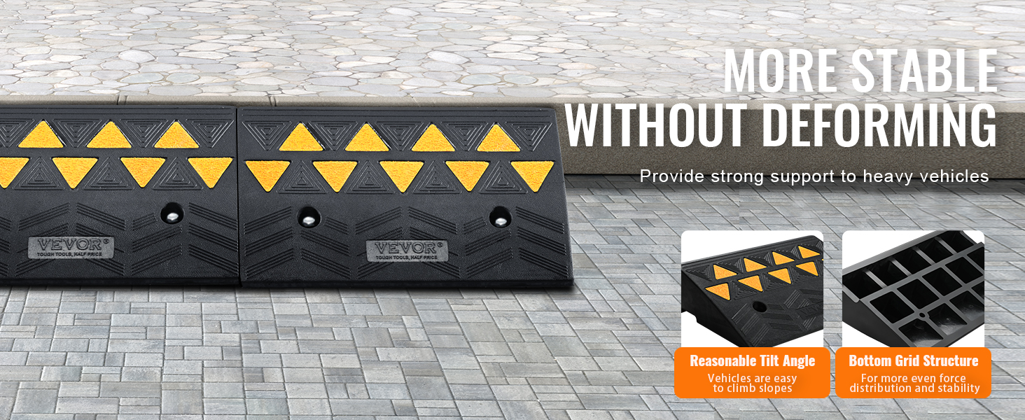 VEVOR Rubber Curb Ramp 2 Pack, 5" Rise Height Heavy-Duty 33069 lbs/15 T ...