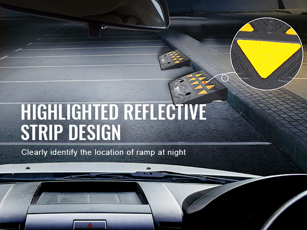 VEVOR Rubber Curb Ramp 2 Pack, 5" Rise Height Heavy-Duty 33069 lbs/15 T ...