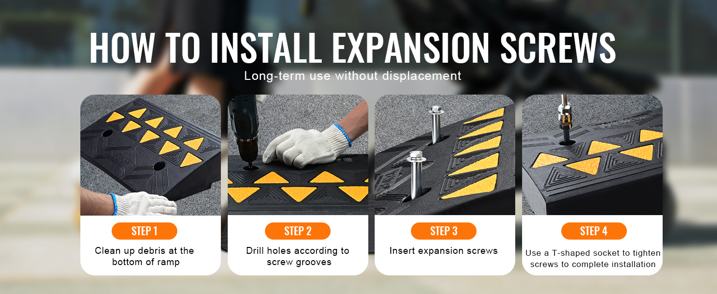 VEVOR Rubber Curb Ramp 2 Pack, 4.3" Rise Height Heavy-Duty 33069 lbs/15 ...