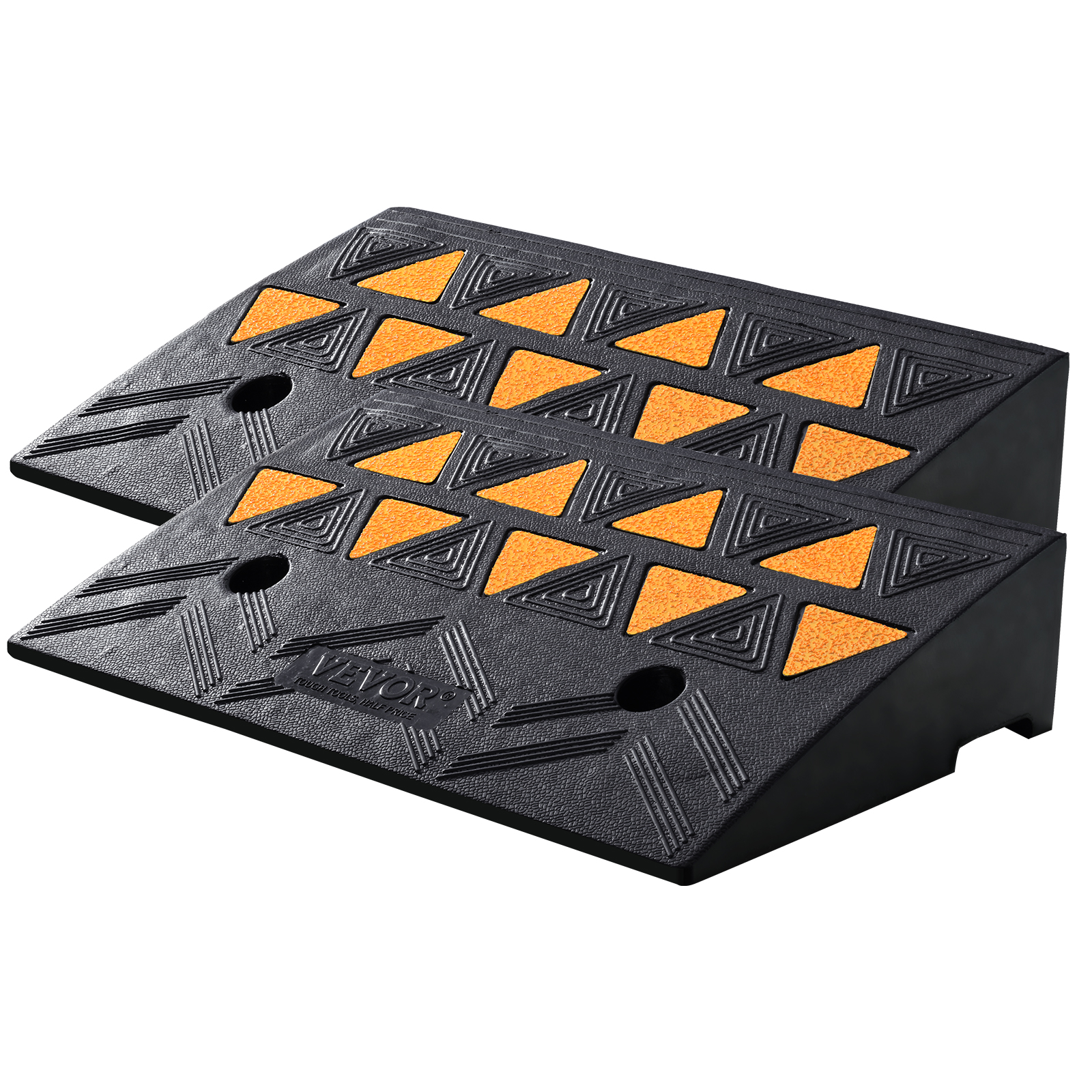VEVOR Rubber Kerb Ramps 2 Pack, 4.3" Rise Height Heavy-Duty 33069 lbs ...