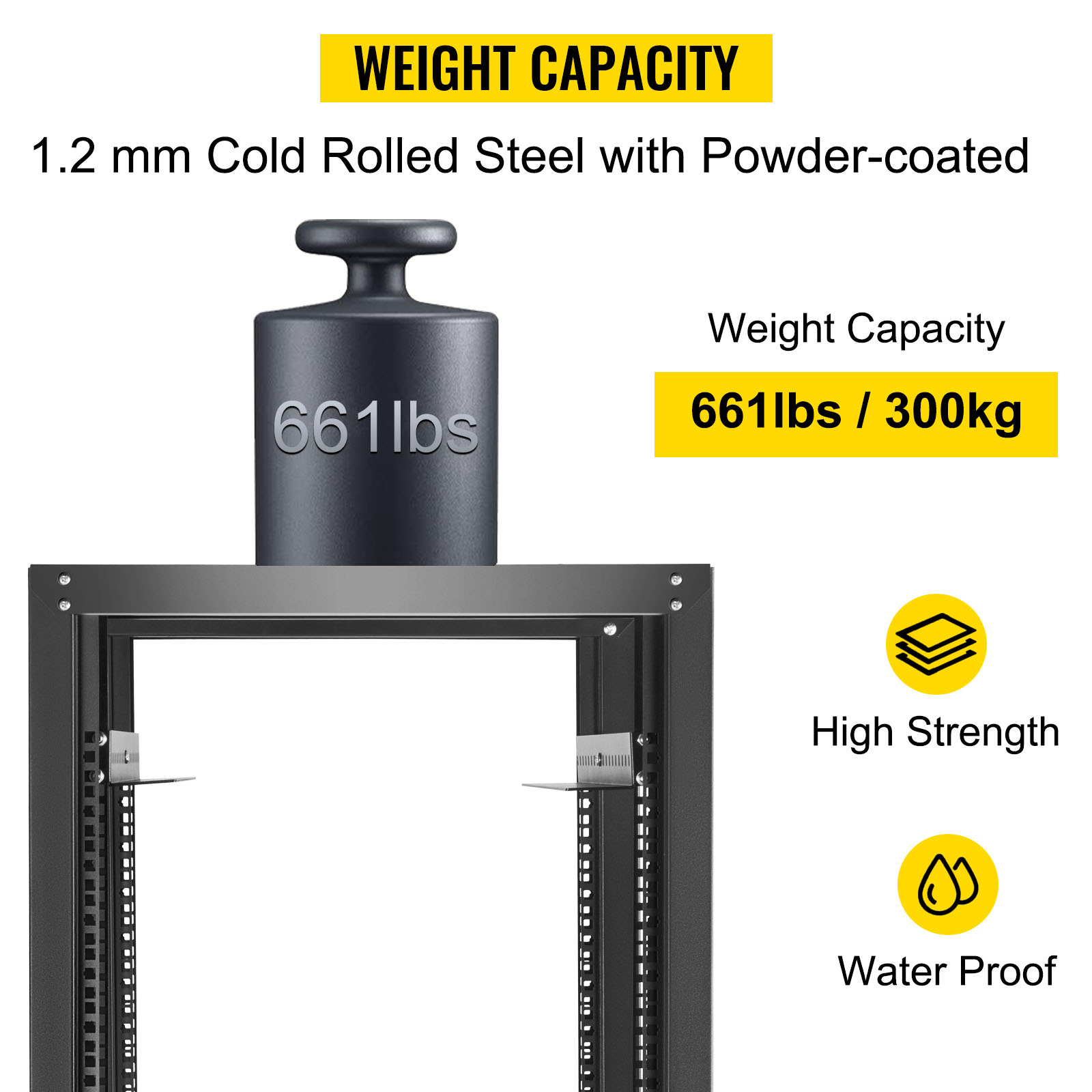 VEVOR Open Frame Server Rack Network Server Rack 27U 4 Post 19"/482mm ...