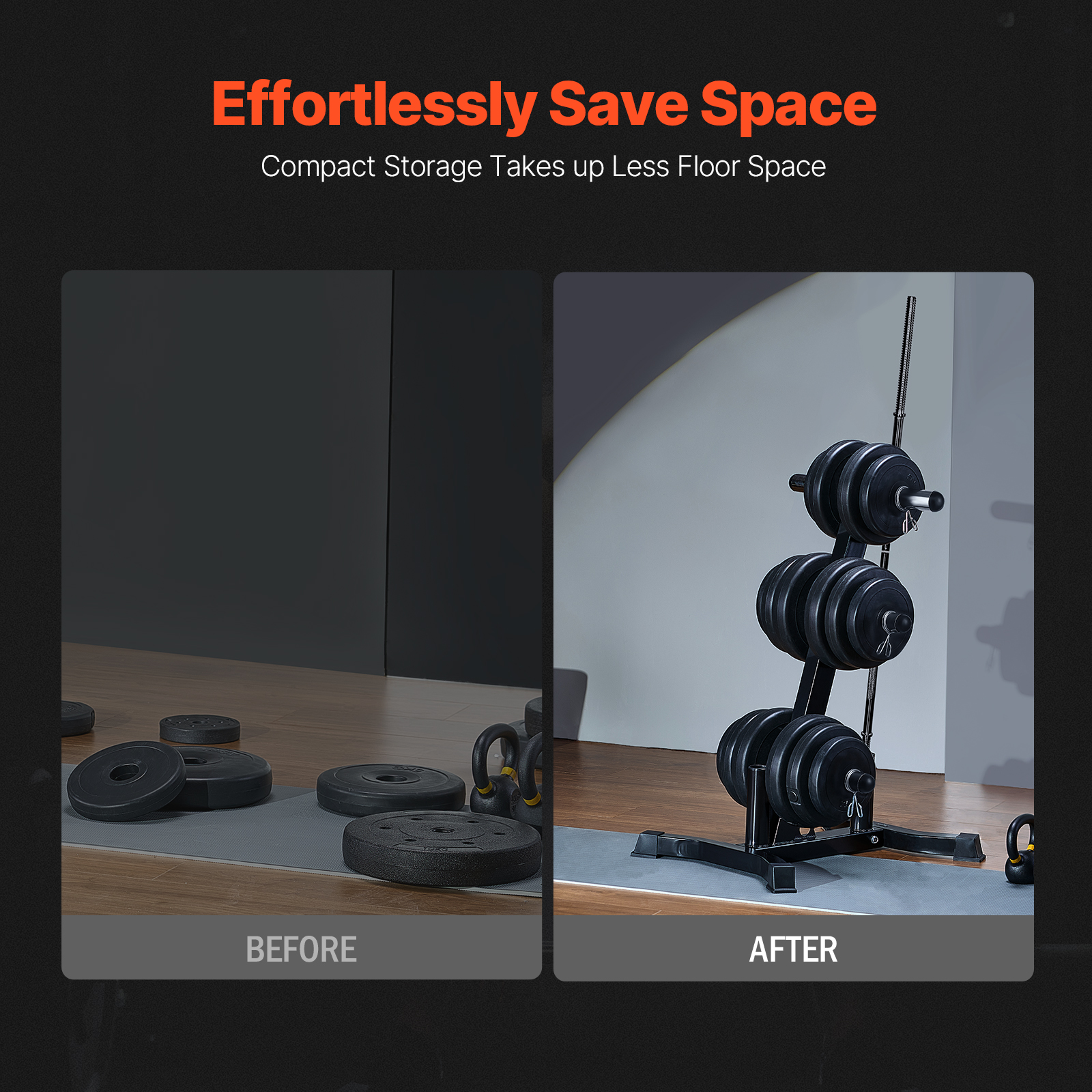 Uimoso Weight Plate Rack Weight Plate Tree Gym Barbell Storage Stand ...