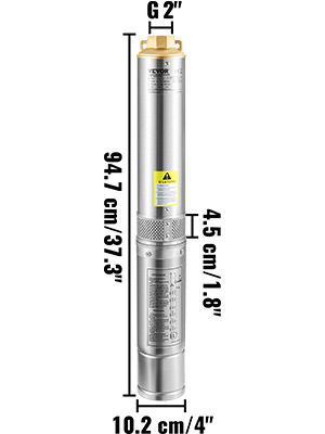 VEVOR VEVOR Deep Well Submersible Pump Stainless Steel Water Pump 1100W 190L/min 57 m | VEVOR EU