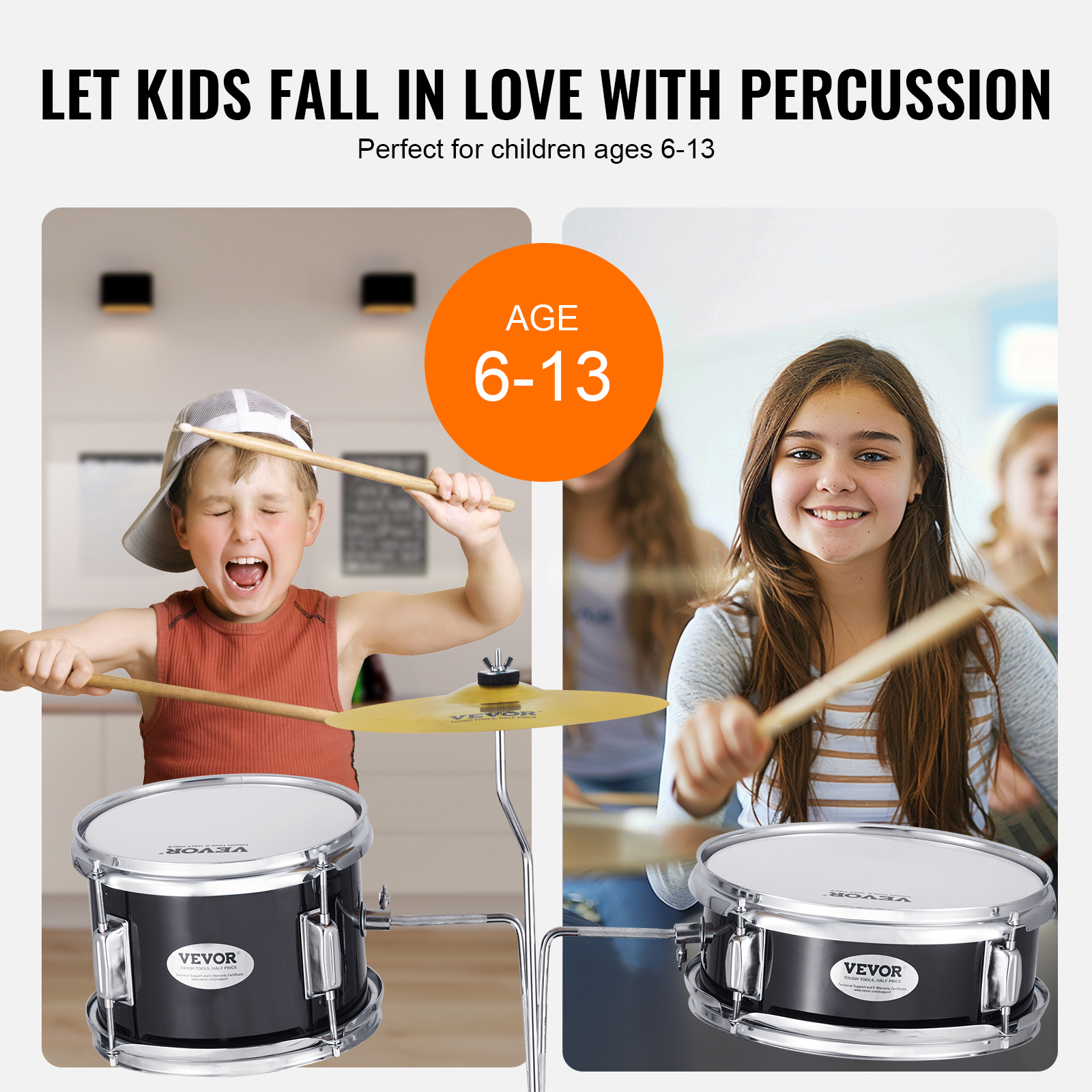 Kids/Adult Drum Set 3/5-Piece 14-22in Full Size Drum Kit with Throne ...
