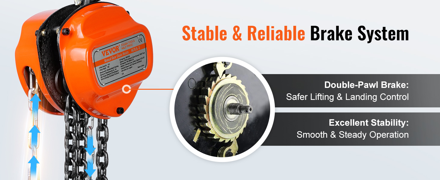 Engine Hoist Chain VEVOR 1/2 Ton Hand Chain Hoist - 1100lb Capacity ...