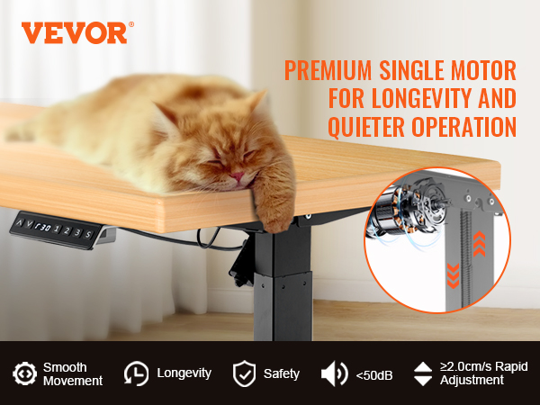 VEVOR Standing Desk Frame, Adjustable 27.6-46.1 inch Height & 35.4-53.2 ...