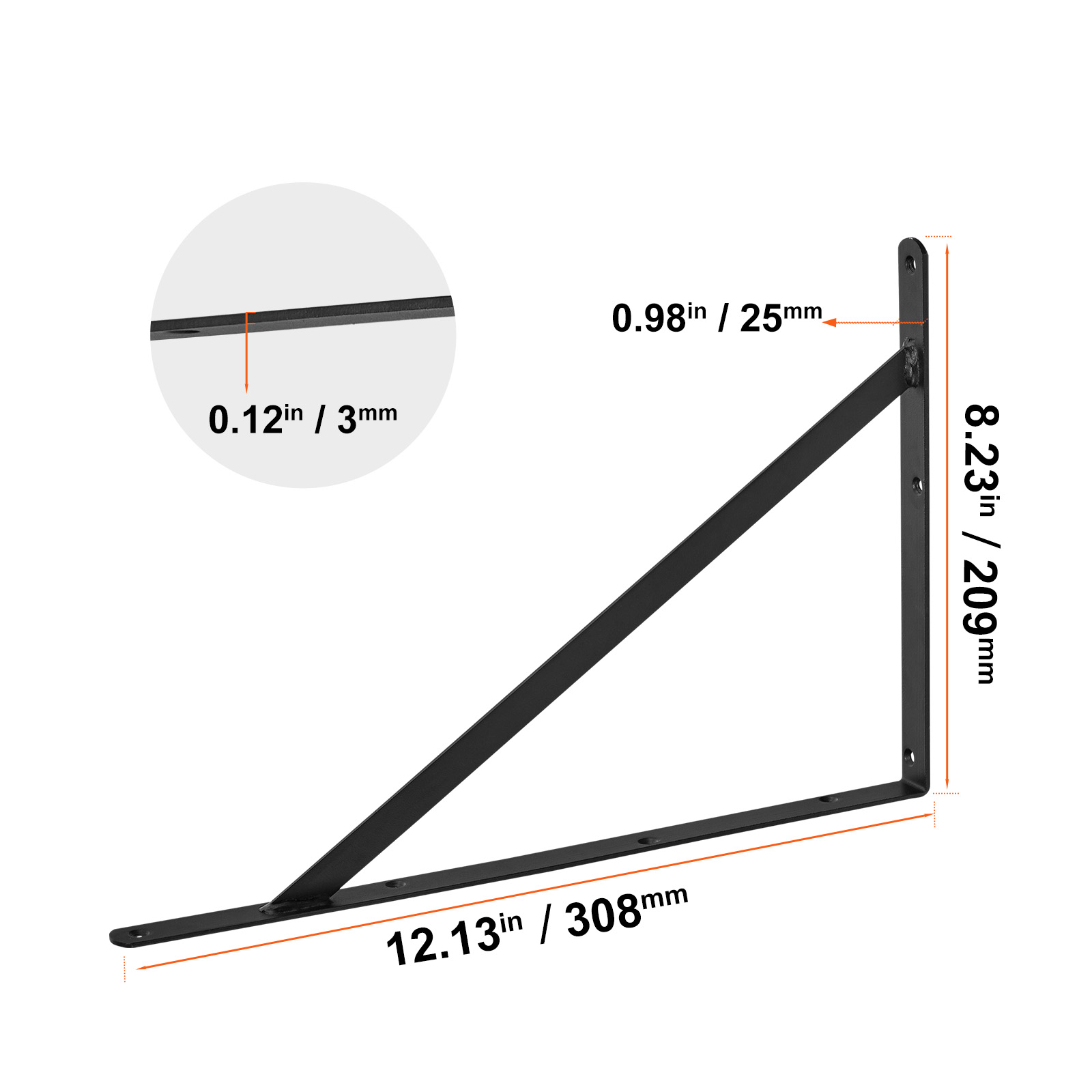 Mophorn Shelf Bracket, 12 x 8 in 10 Pcs, Heavy Duty Floating Shelf ...