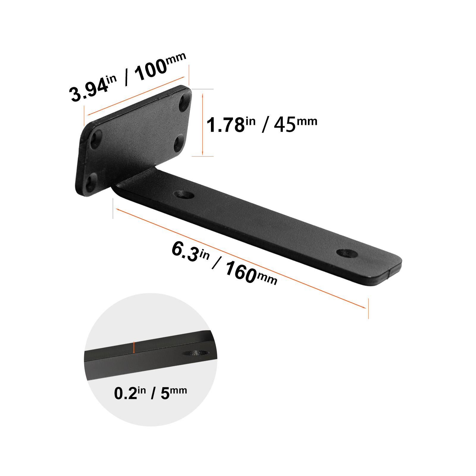 Mophorn Shelf Bracket, 8”L x 4”W x 1.6”H 6 Pcs, Heavy Duty Floating Shelf Brackets, Brackets for ...