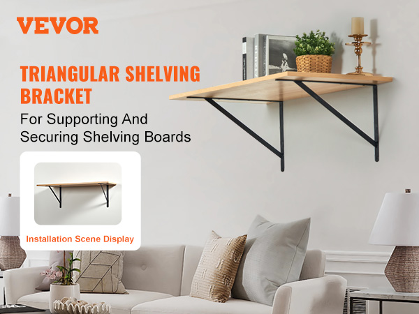 VEVOR Shelf Bracket 18 x 12in 12Pcs Heavy Duty Floating Shelf Brackets ...