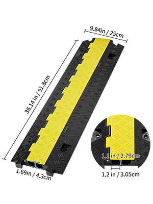 Mophorn 2-Channel Cable Protector Ramp, Heavy Duty TPU 22000 lbs ...