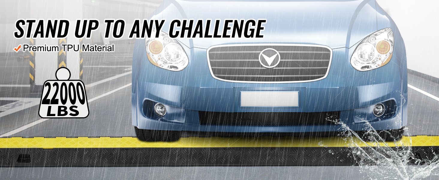 VEVOR 5 PCs Cable Protector Ramp, 2 Channel, 10000 kg/axle Capacity ...