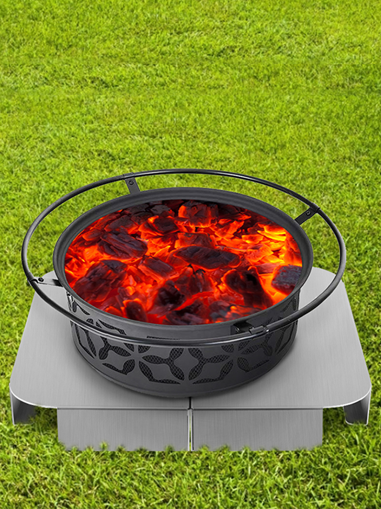 VEVOR Fire Pit Heat Shield, 26 x 26 inch Deck Defender & Grass Guard ...