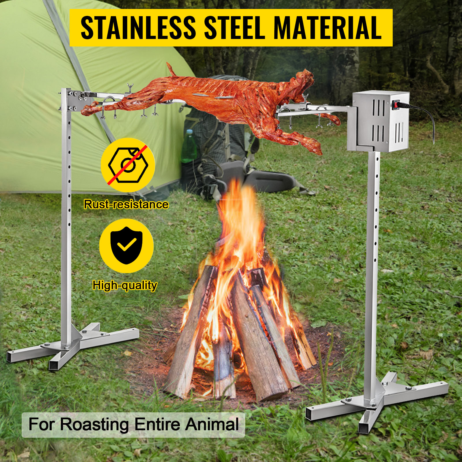 VEVOR 46'' Electric BBQ Rotisserie Grill Kit，Max Capacity 90 LB ...