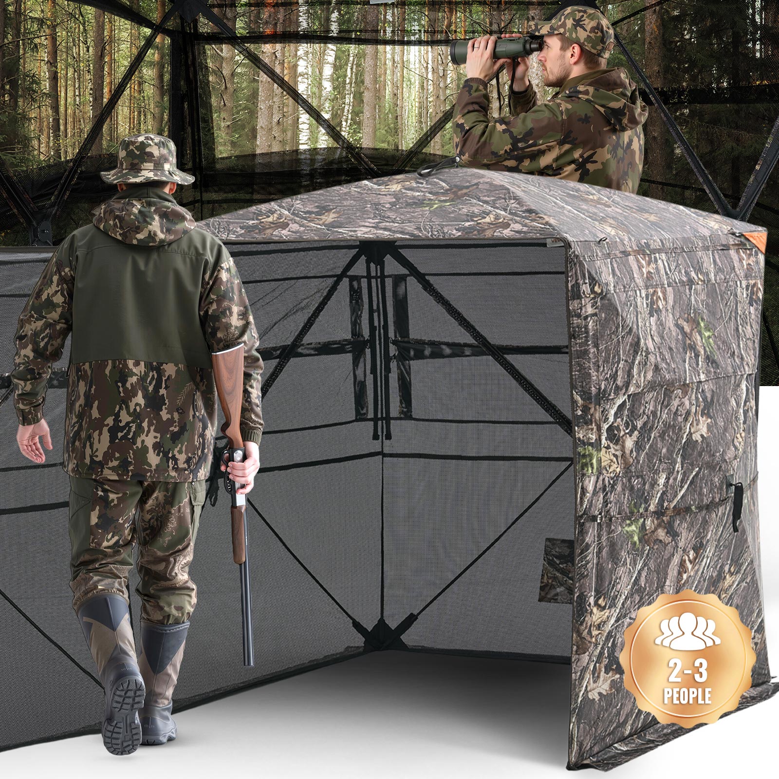 Uimoso Portable Hunting Blind for 1-7 People with Carry Bag for Deer ...