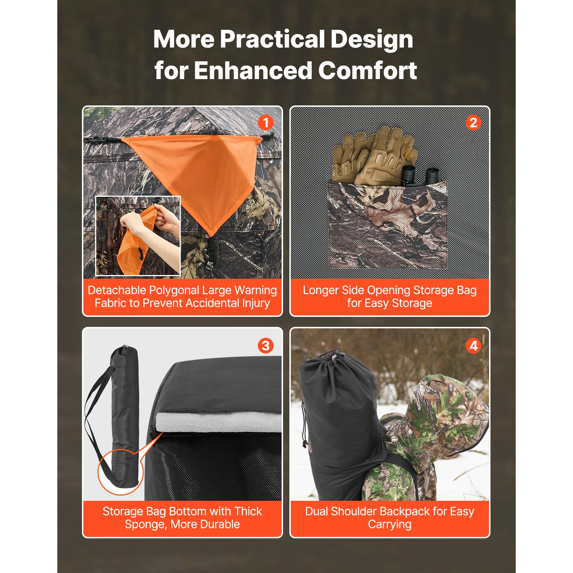 Uimoso Portable Hunting Blind for 1-7 People with Carry Bag for Deer ...