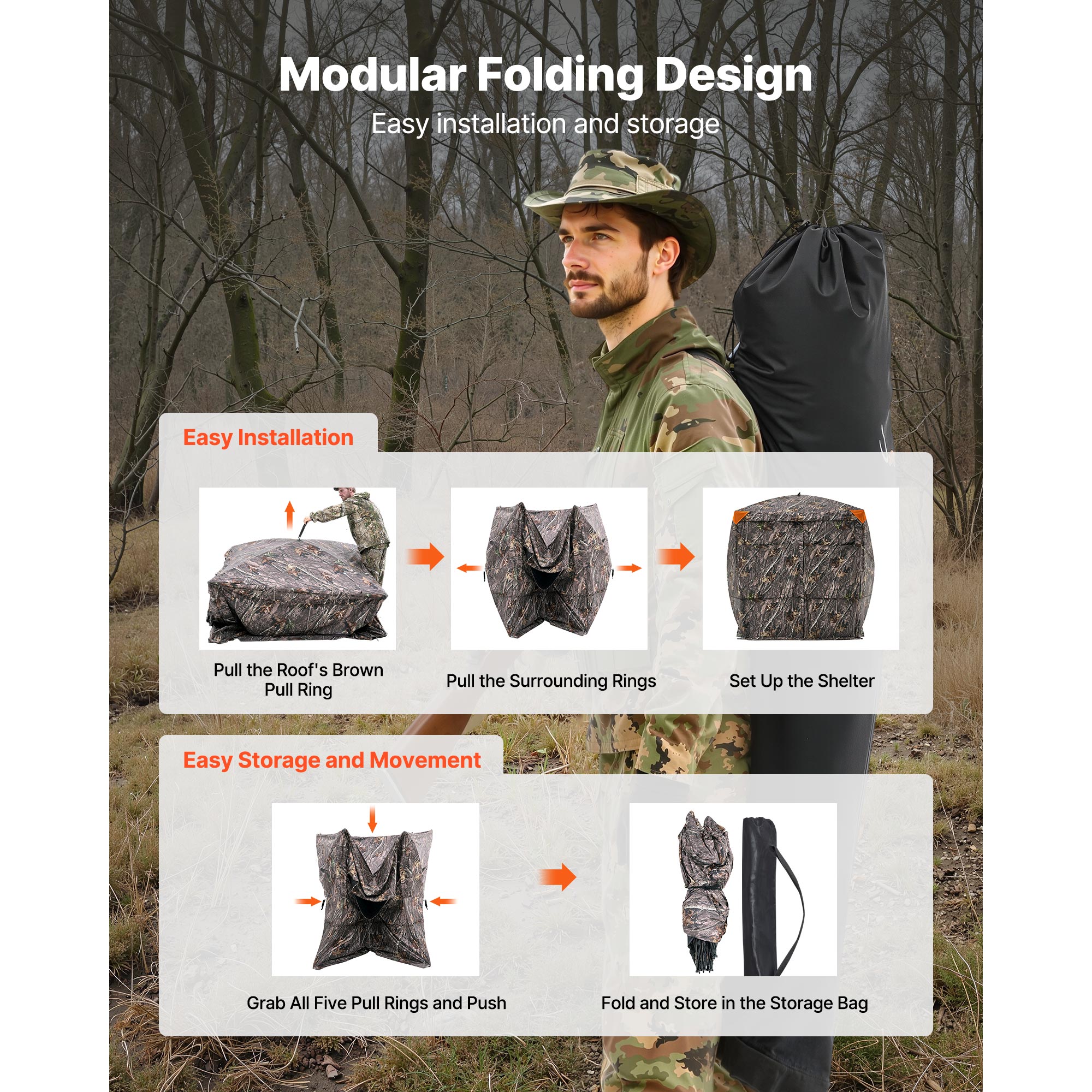 Uimoso Portable Hunting Blind for 1-7 People with Carry Bag for Deer ...