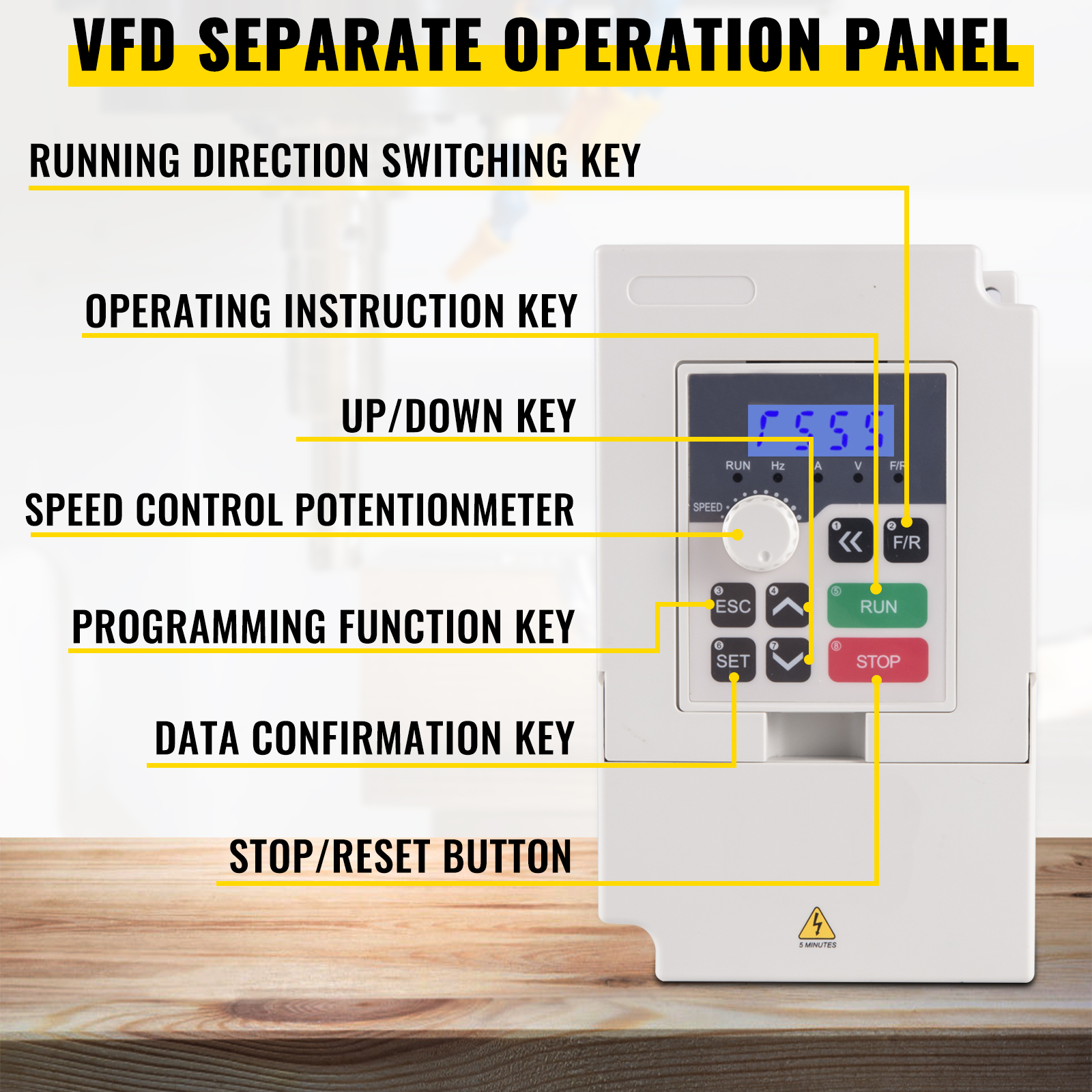 Vevor 2.2kw Er20 Water Cooled Spindle Motor Drive Inverter Vfd Clamp ...