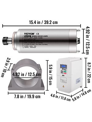 VEVOR VFD CNC Spindle Motor Kits, 4.5KW Water Cooled Spindle Motor W ...
