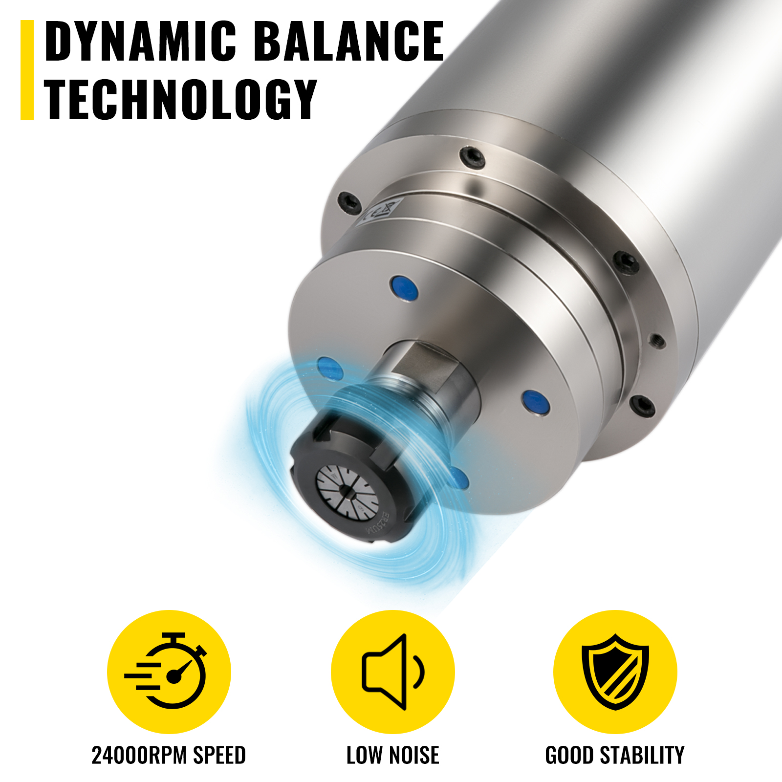 Vevor Water Cooled Spindle Motor 5.5kw 380v Er25 24000rpm Cnc Milling 4 ...