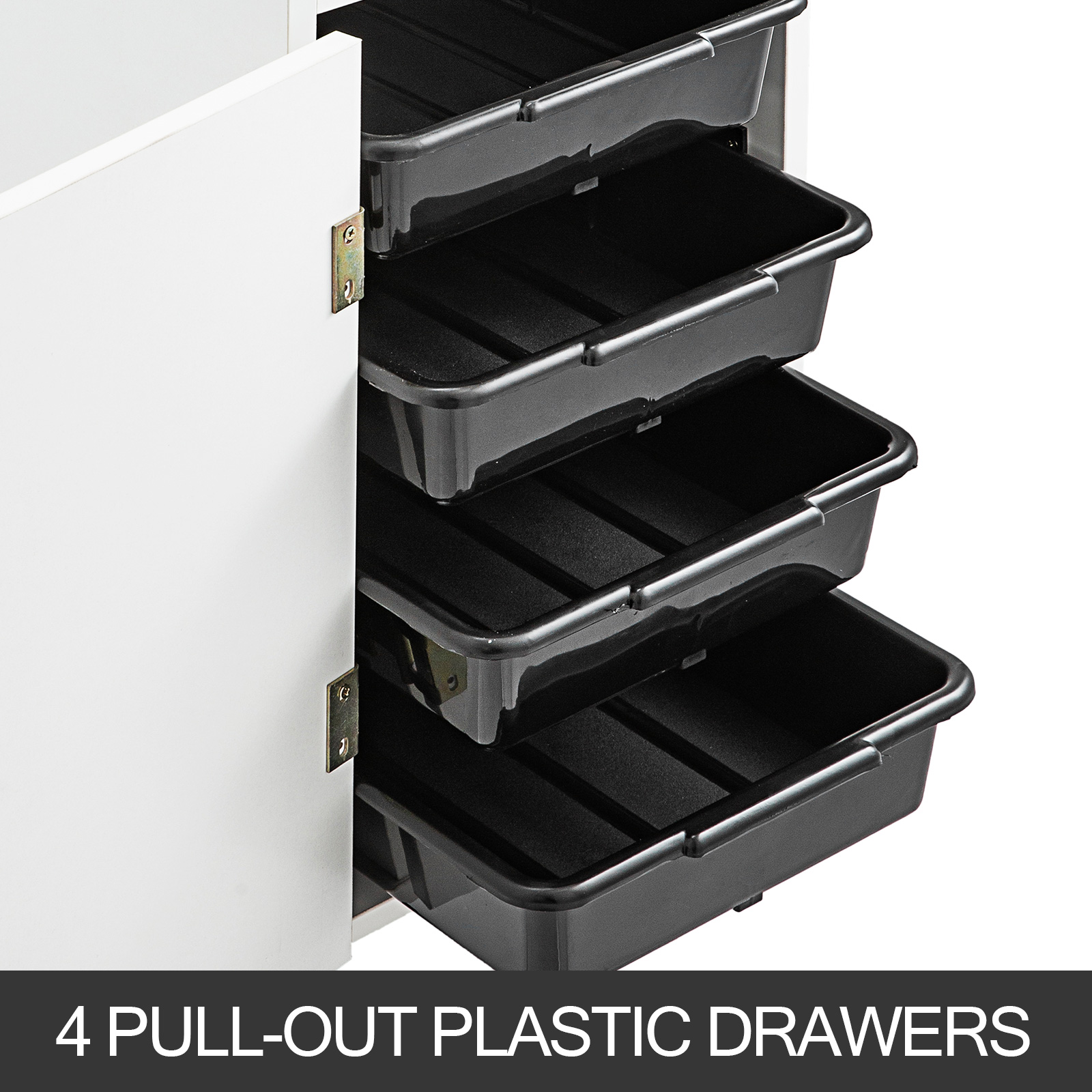 VEVOR Salon SPA Beauty Hairdressing Cart White Storage Trolley with 4 ...