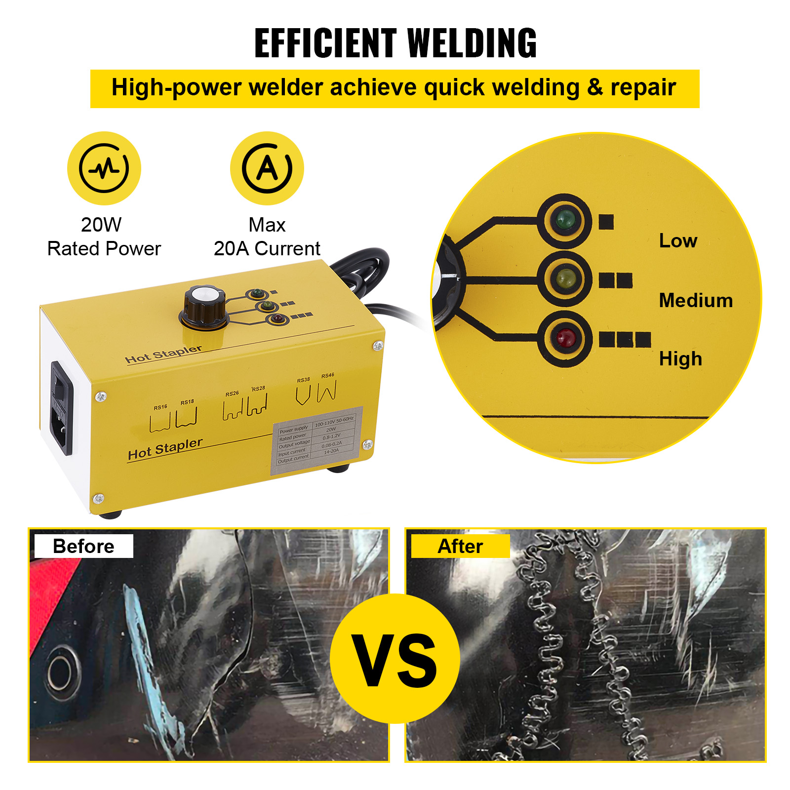 VEVOR Plastic Welding Kit 100W Plastic Welder Soldering Iron Gun for ...