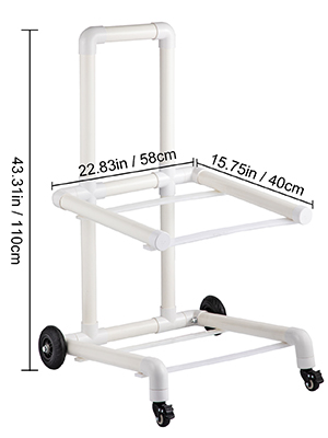 VEVOR Recycling Cart, 2" PVC & Plastic Heavy Duty Moving Bin Cart with ...