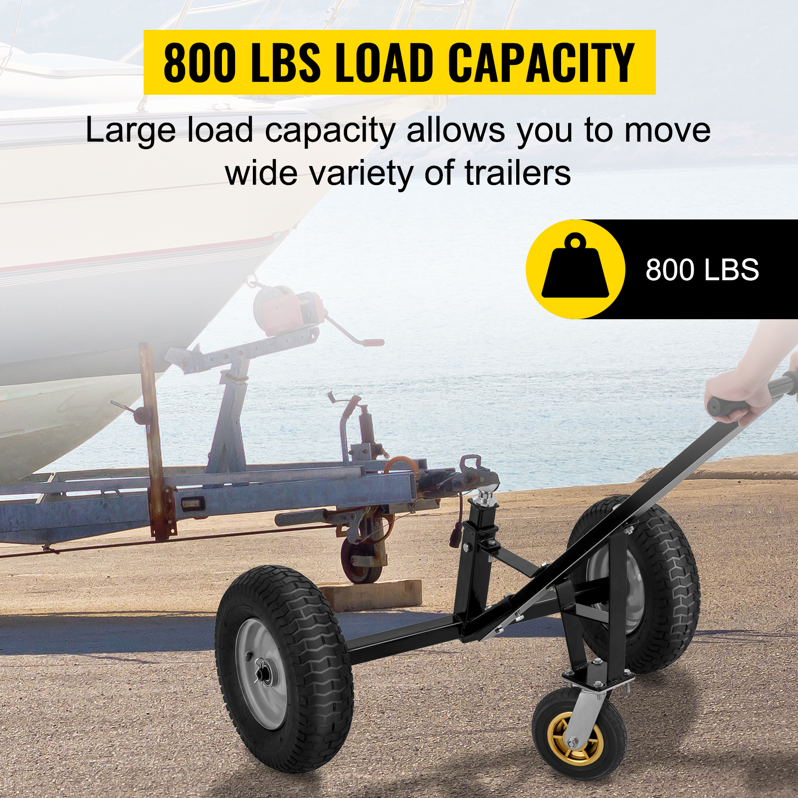 VEVOR Adjustable Trailer Dolly, 800 Lbs Capacity Trailer Mover Dolly ...